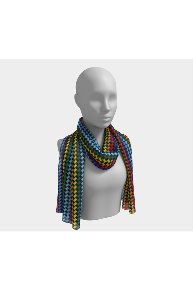 Pixelated Rainbow Long Scarf | Objet D'Art